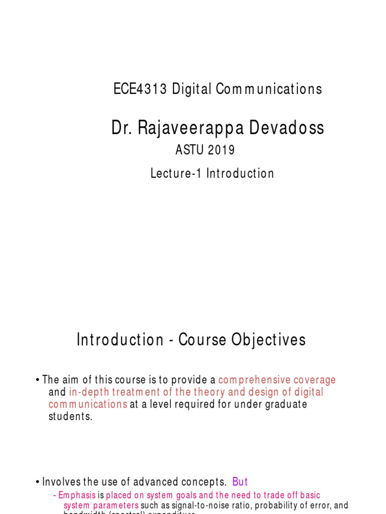 2 Overview Communication | PDF | Modulation | Digital Signal