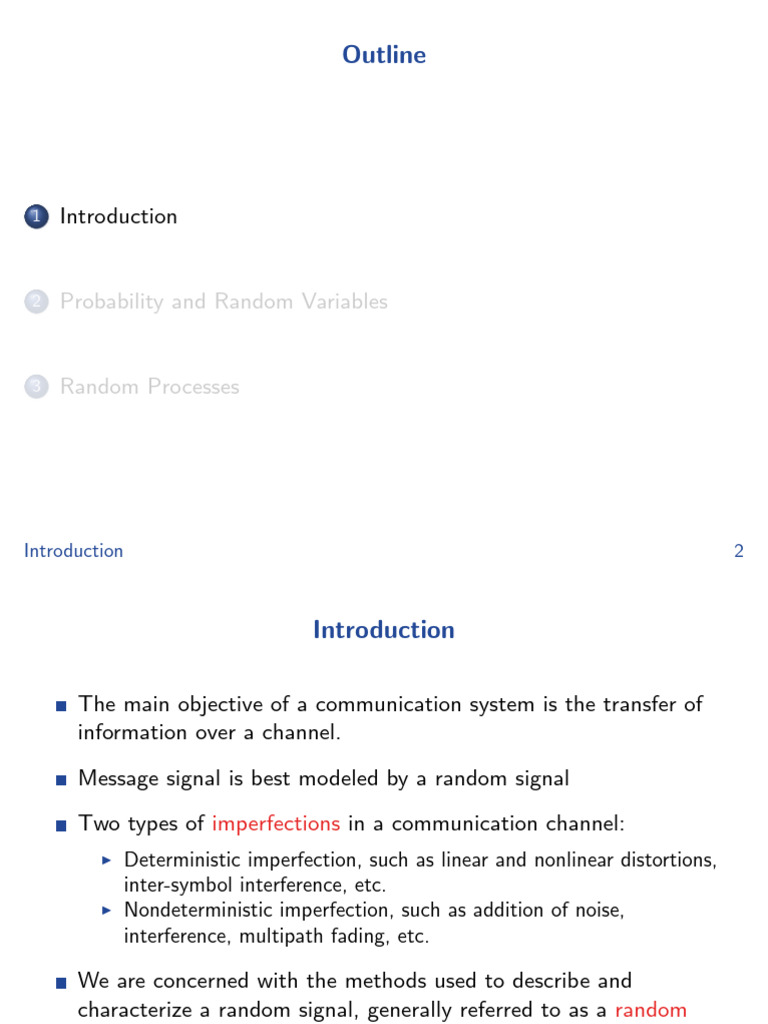 7_Probability_Communication | PDF | Stationary Process | Random Variable