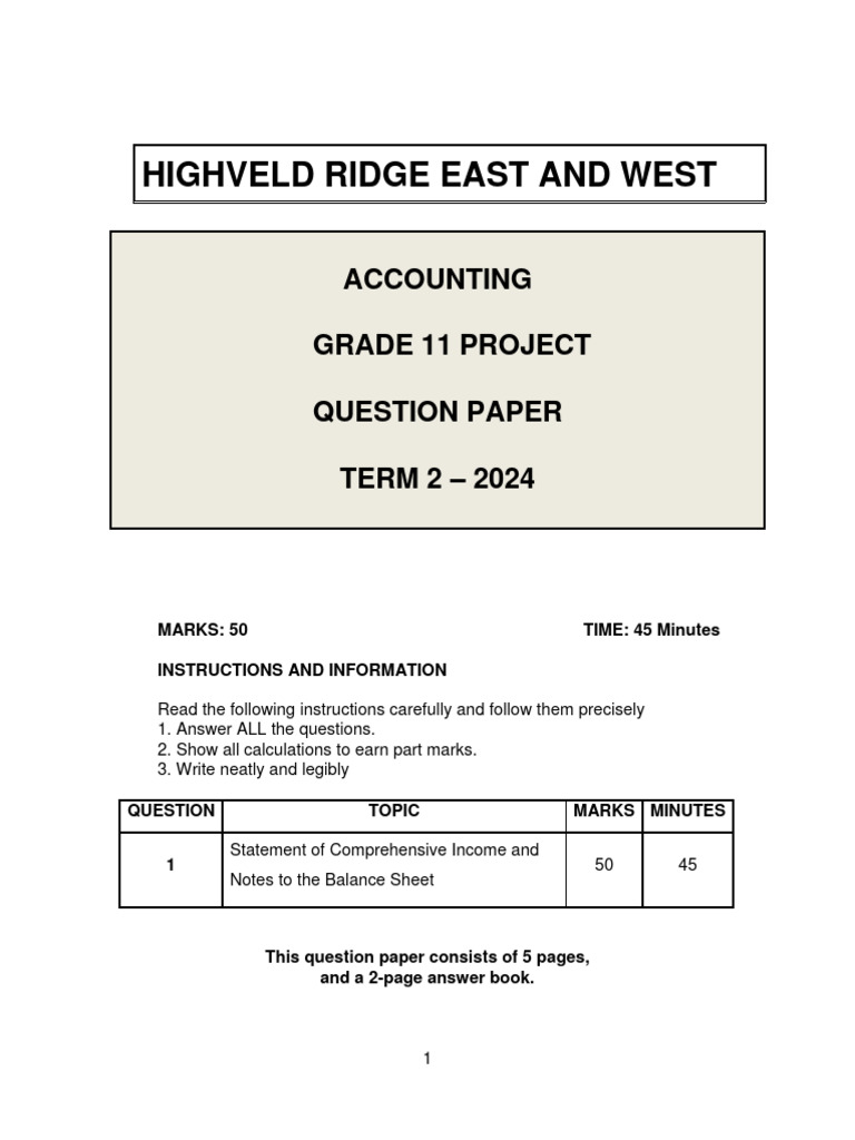 2024 TERM 2 GRD11 Project | PDF | Debits And Credits | Balance Sheet