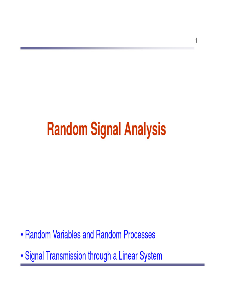 6 Random Signal Analysis | Download Free PDF | Probability Distribution | Expected Value