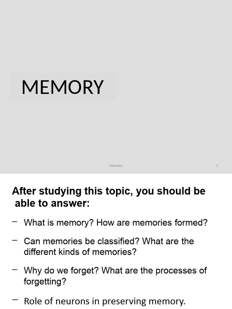 Memory | PDF | Memory | Recall (Memory)