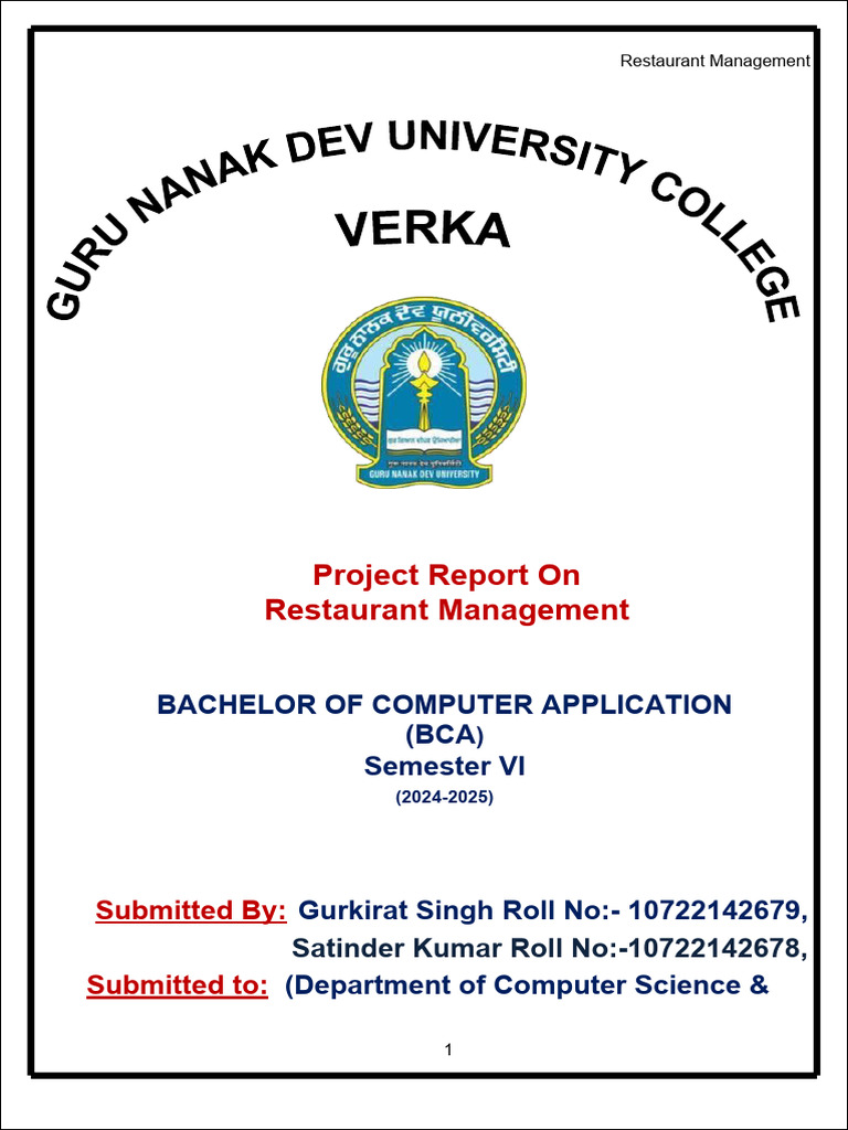 Gndu Restrutant Management | PDF | Software Testing | Usability