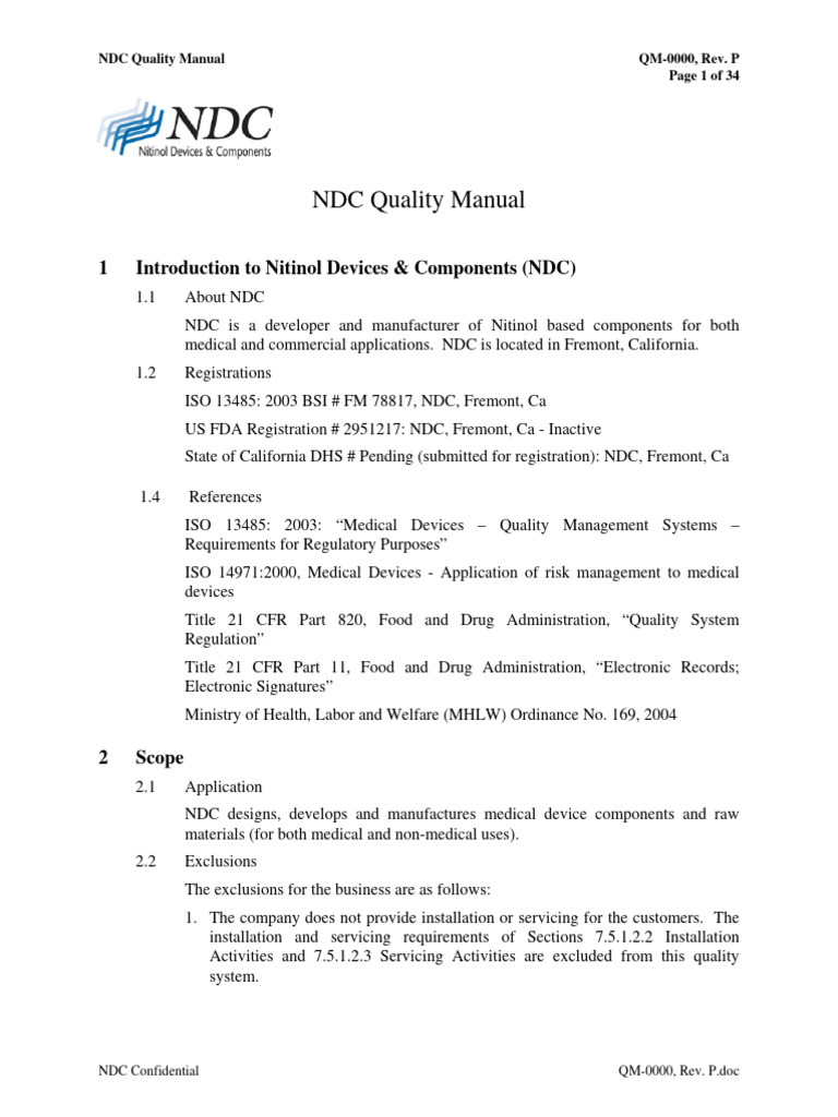ISO 13485 Quality Manual Example 3 | PDF | Quality Management System ...