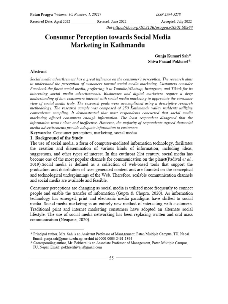 Consumer Perception of Social Media Marketing | PDF | Social Media ...