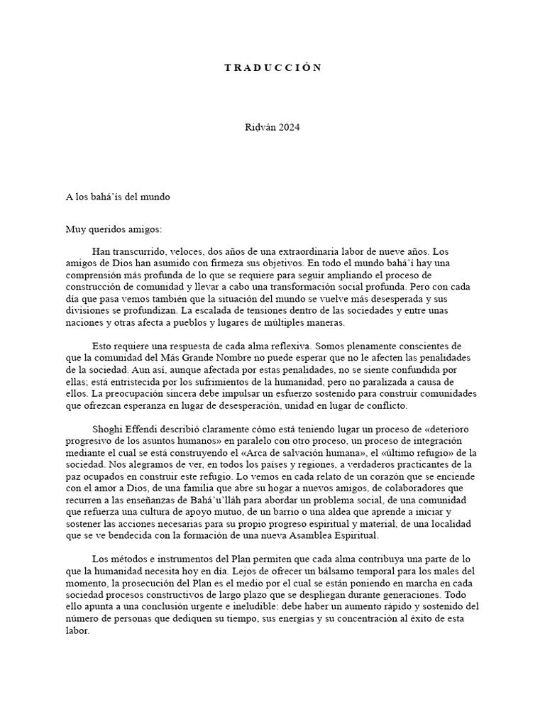 Ridvan 2024 | PDF | Sociedad