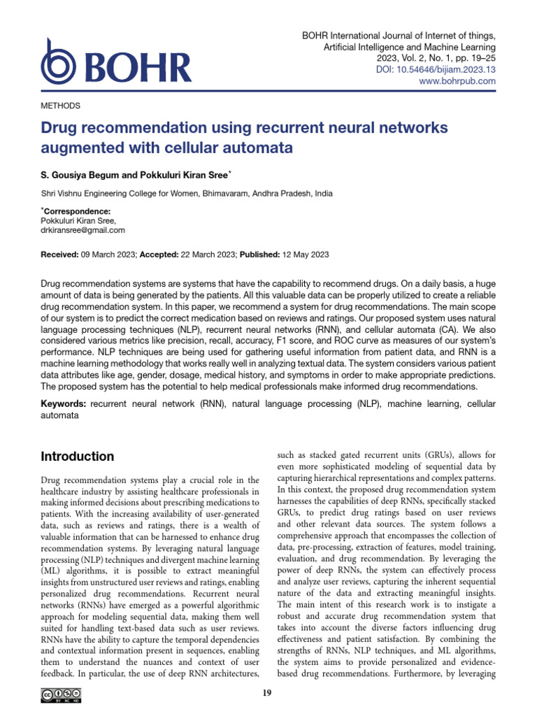 Drug Recommendation Using Recurrent Neural Networks Augmented With ...