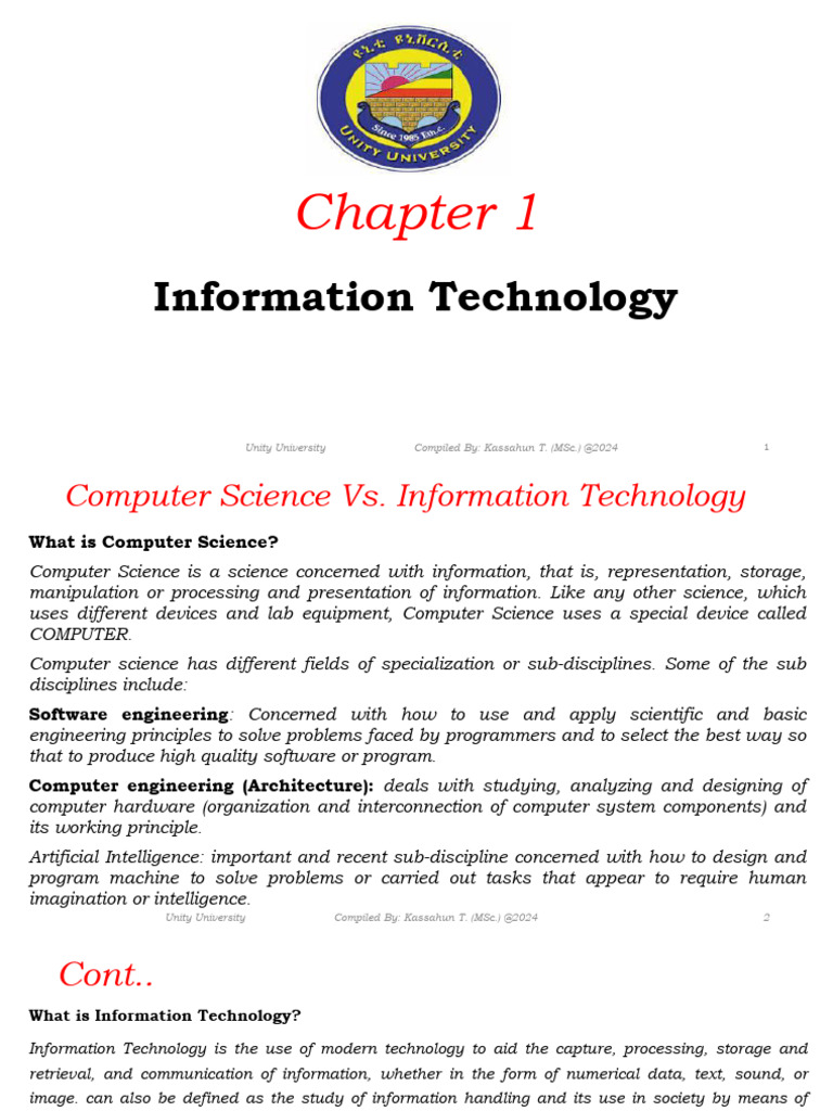 Chapter 1 IT Programming I | PDF | Computer Science | Information Technology