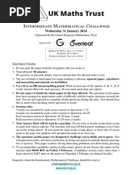 2014 UKMT Intermediate Challenge Paper | PDF | Mathematics | Competition