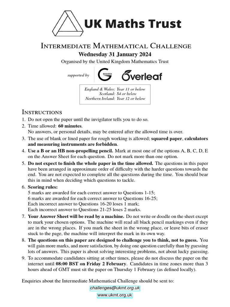 IMC 2024-Paper | PDF | Area | Square Root