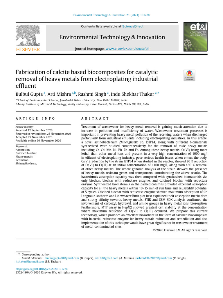 Environmental Technology and Innovation Paper | Download Free PDF ...