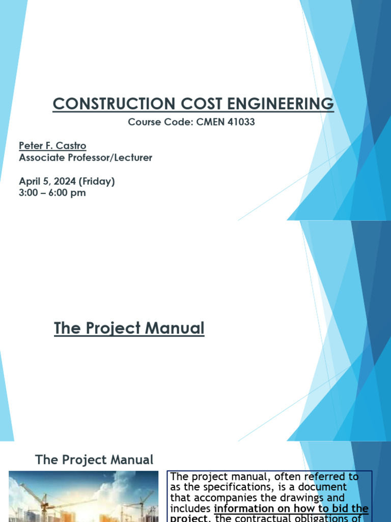 Understanding Project Manuals in Construction | PDF | General ...