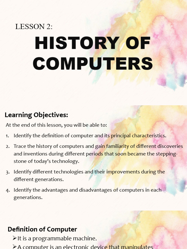 GE ELECTIVE 2 - History of Computers | PDF | Integrated Circuit | Central Processing Unit