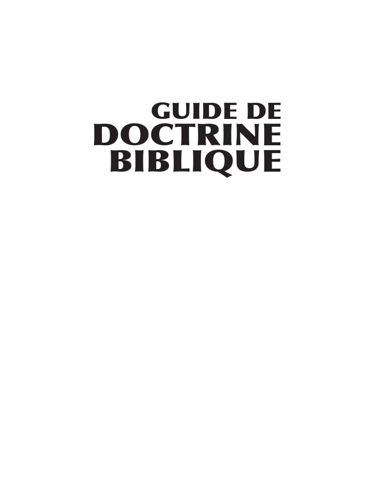 Guide de Doctrine Biblique par Thiessen | PDF | Voyages | Religion et ...
