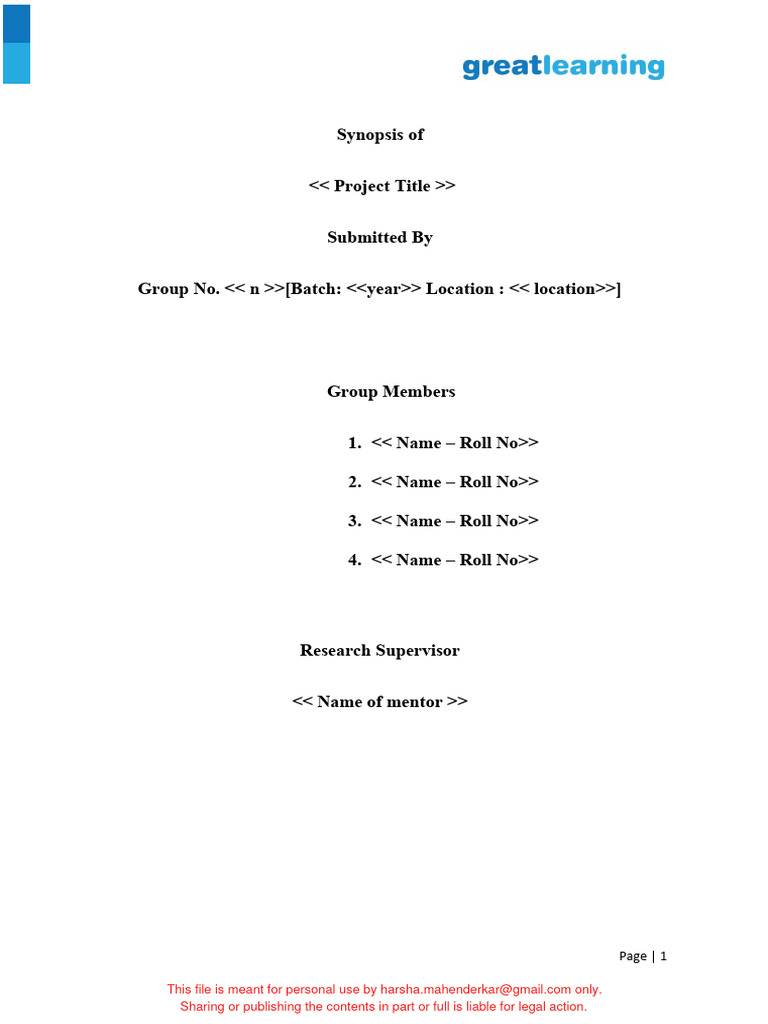 Capstone Project Synopsis | PDF | Bibliography | Computing