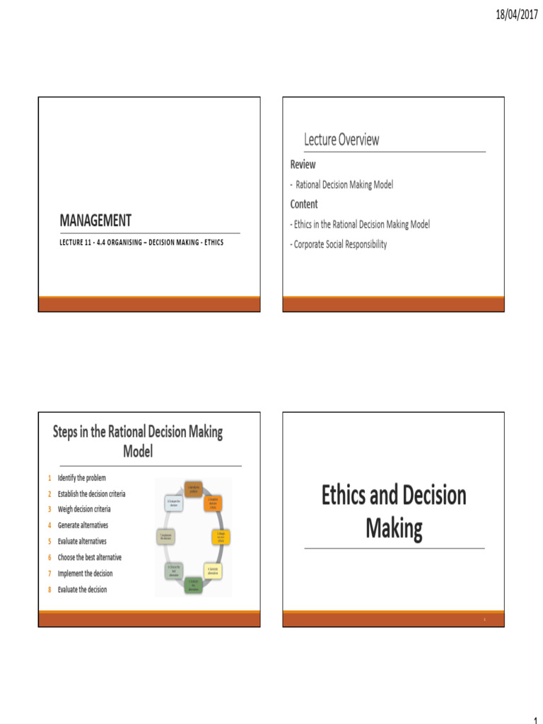 11 - 4.4 Organising and Rational Decision 3 - Ethics - Student | PDF | Corporate Social ...