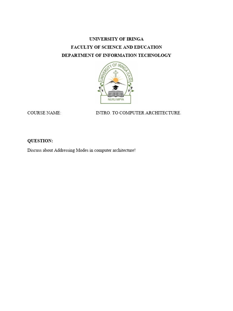 Addressing Modes Assignment | PDF | Computing | Computer Architecture Addressing Modes Assignment | PDF | Computing | Computer Architecture