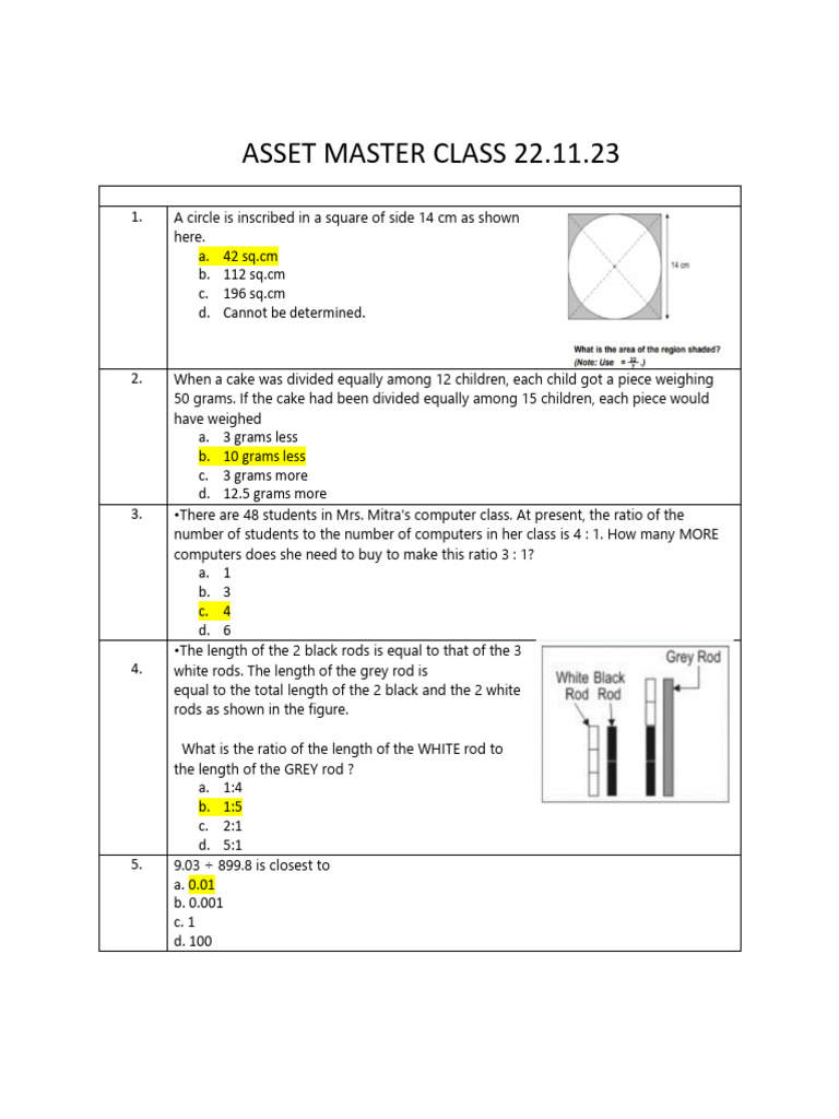 ASSET MAster Class 22.11.23 | PDF | Discrete Mathematics | Mathematics