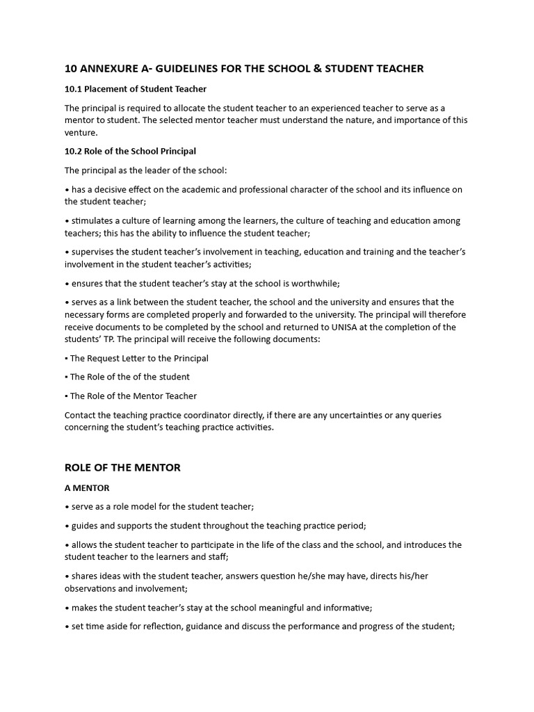 UNISA Teaching Practice Guidelines | PDF | Teachers | Indemnity