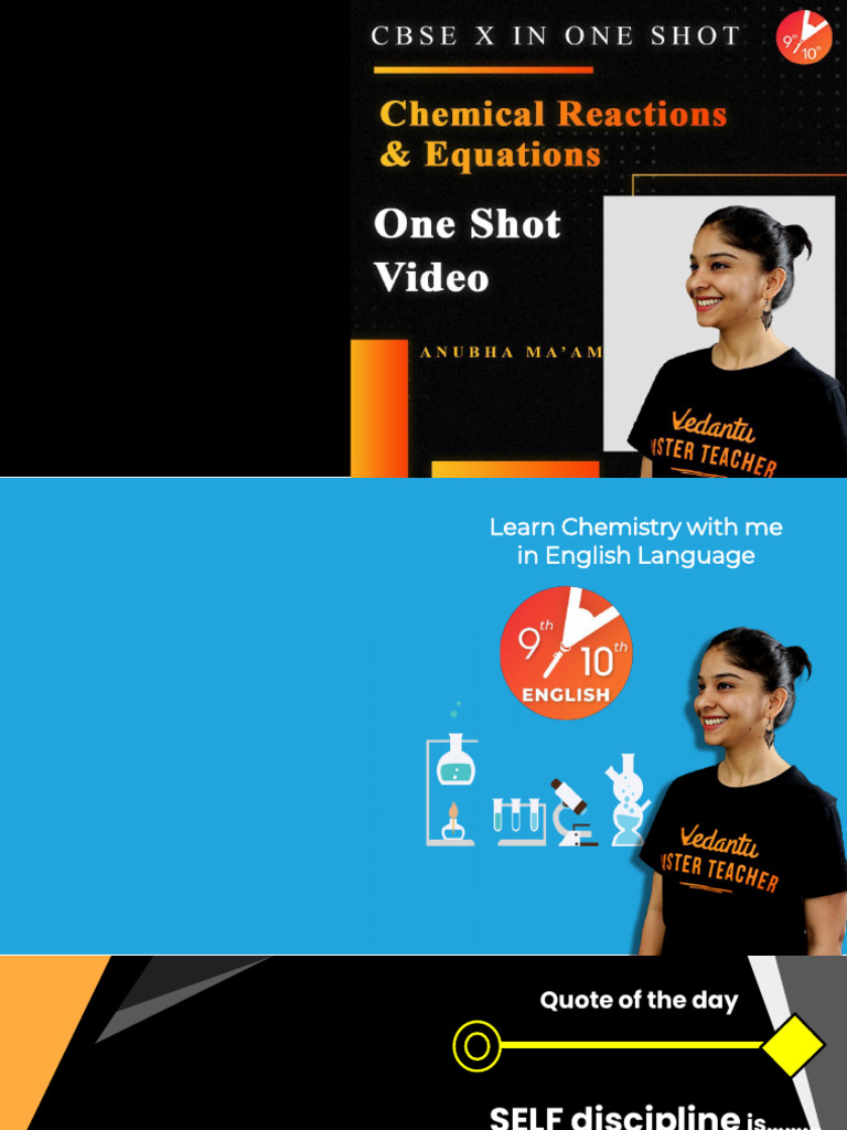 CBSE X One Shot Chemical Reactions & Equations Anubha Hindi | PDF ...