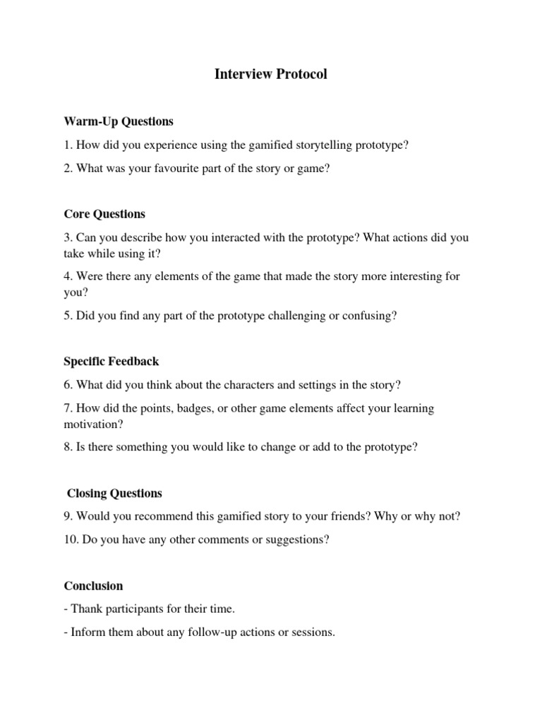 Interview Protocol | PDF