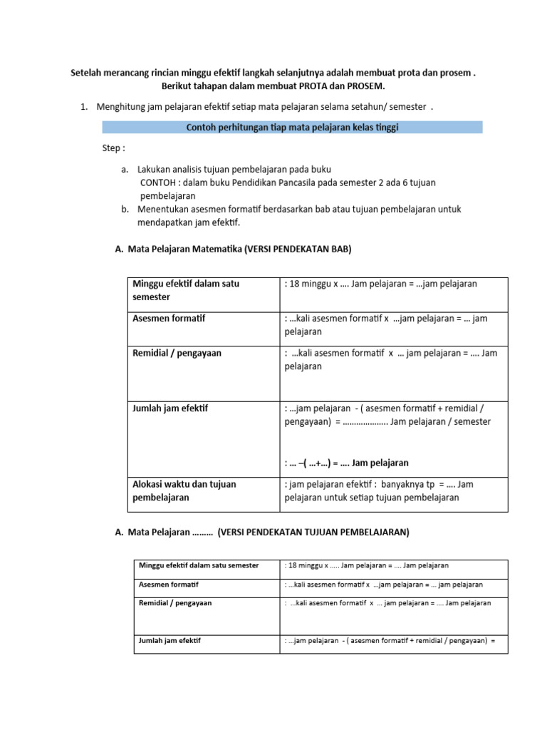LK - Panduan Prota Prosem (1) - 3 | PDF | Metode & Bahan Ajar