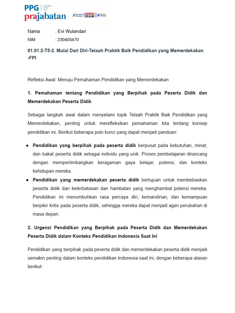 Topik 5 - Mulai Dari Diri - FPI | PDF
