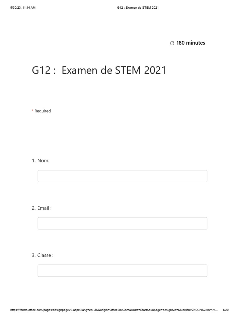 Examen G12 STEM 2021: Questions et Réponses | PDF | Cuisine | Nourritures