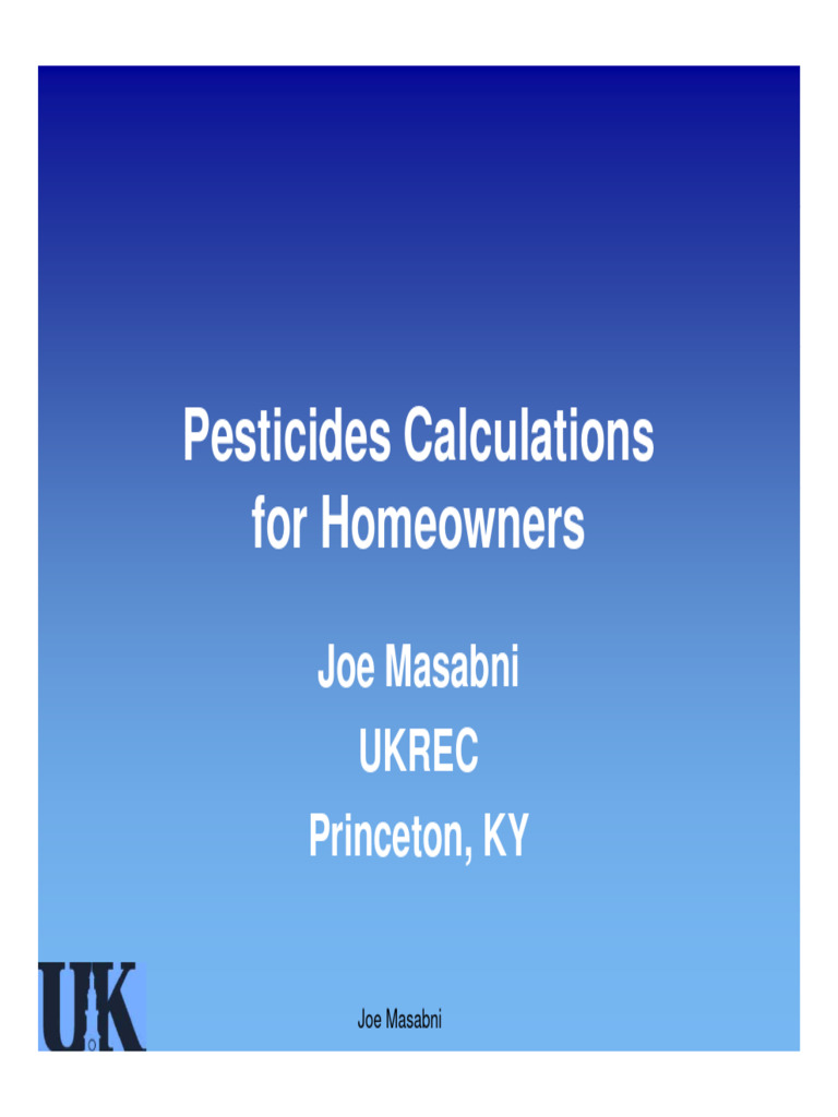 Pesticide Calculation Guide for Homeowners | PDF | Area