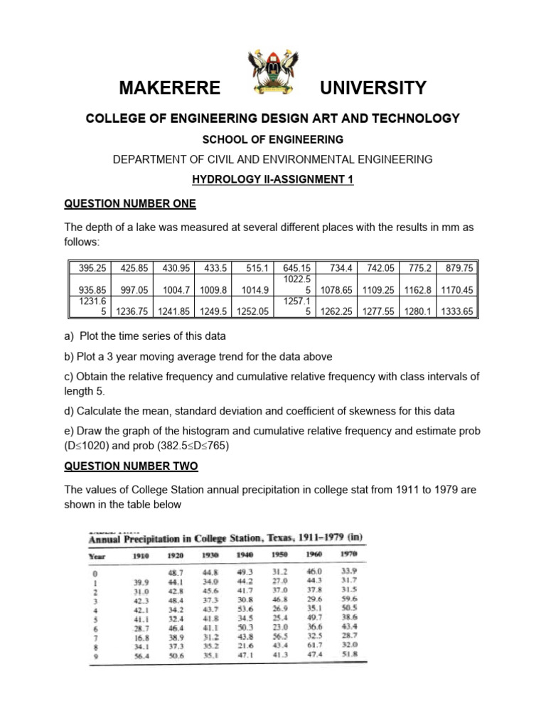 my hydrology assignment | PDF | Surface Runoff | Drainage Basin