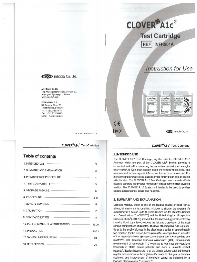 Clover A1c Test Catridge | PDF