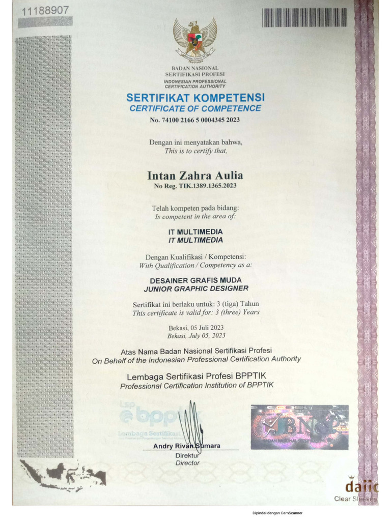 Sertifikat Vsga | PDF