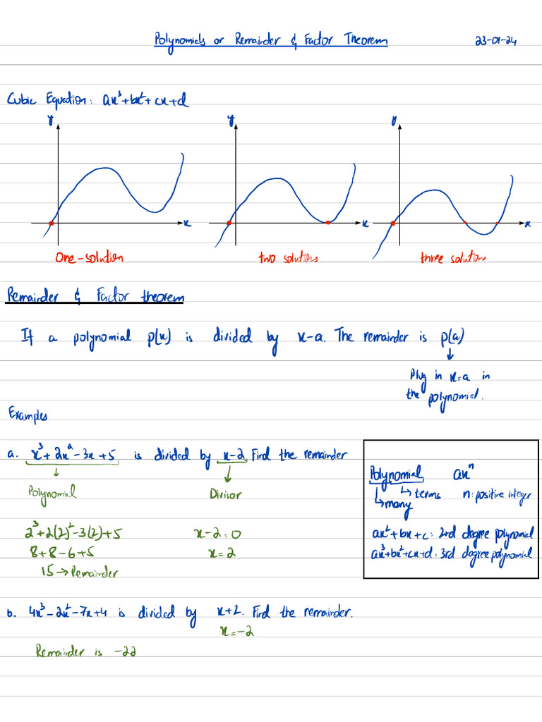 Remainder and Factor Theorem | PDF
