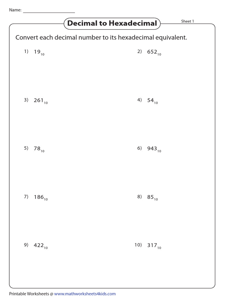 Denary To Hexadecimal | PDF | Computers