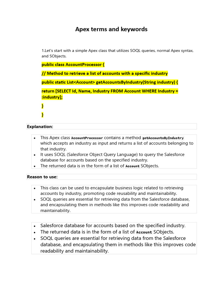 Salesforce Apex Magic - Real-World Business Scenarios! ? | PDF | Method (Computer Programming ...