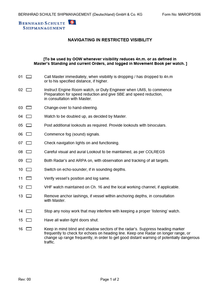 Navigating in Restricted Visibility | PDF | Radar