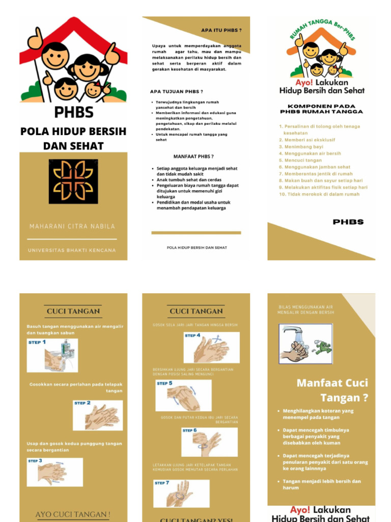 Leaflet PHBS Dan Cuci Tangan | PDF