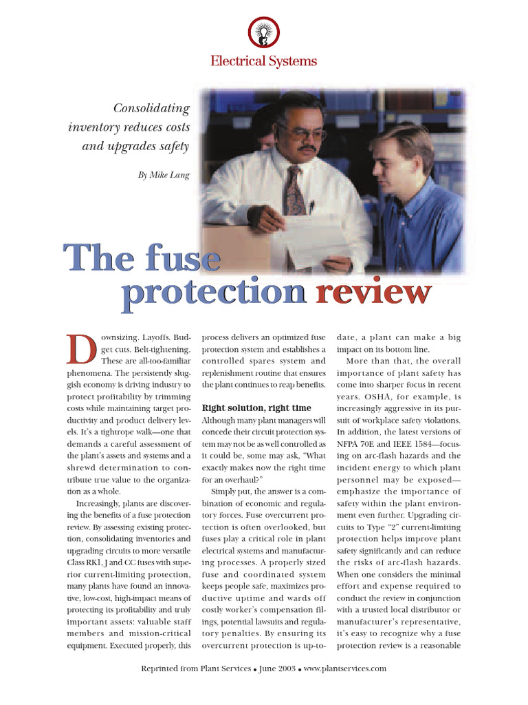 AR Fuse Protection Review Consolidating Inventory Reduces Costs and ...