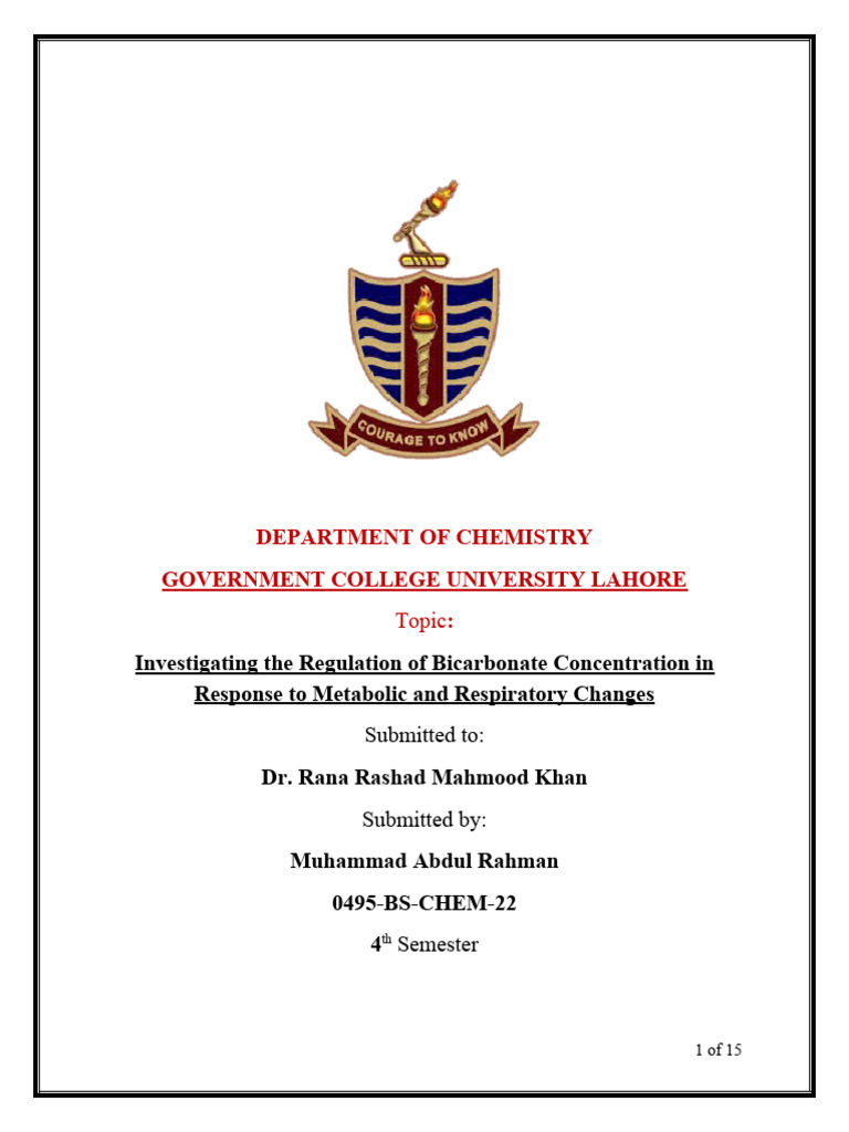 0495 Biochemistry | PDF | Bicarbonate | Buffer Solution