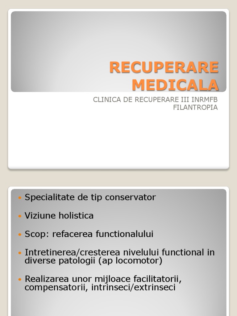 Recuperare Medicala - 1 - 2010 | PDF