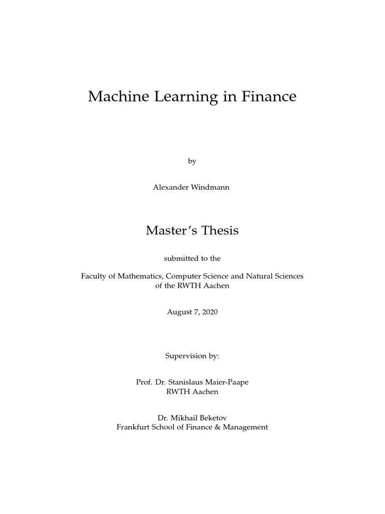 Machine Learning for Finance Experts | PDF | Machine Learning | Pattern ...