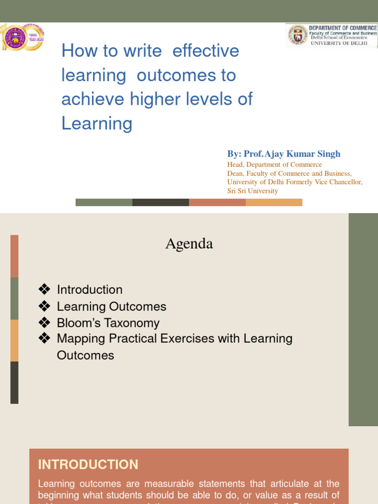 Writing Effective Learning Outcomes | PDF | Learning | Educational Aims ...