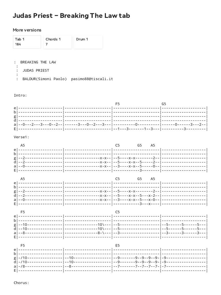 Judas Priest: Breaking the Law Tab | PDF | Chess | Chess Theory