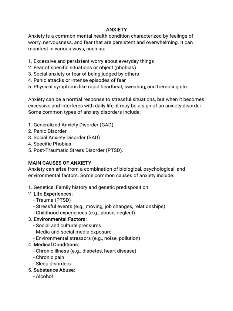 Anxiety | PDF | Anxiety Disorder | Mental Disorder