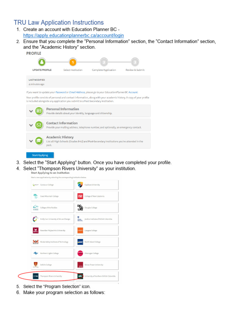 TRU Law Application Instructions 202458477 | PDF | Law School Admission ...