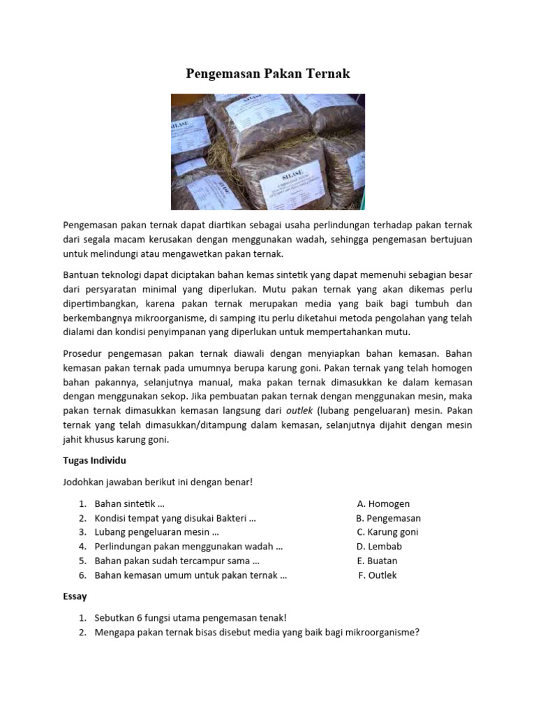 Pengemasan Pakan Ternak | PDF