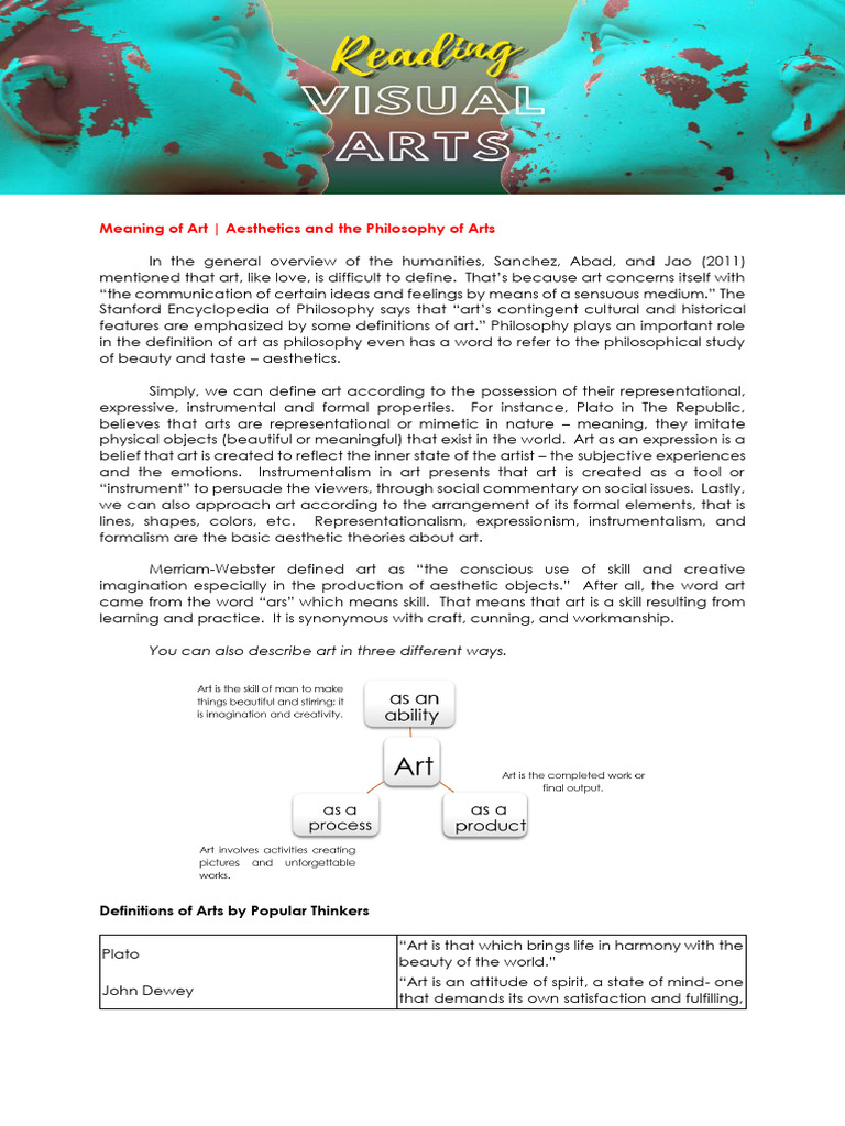 Meaning of Art Aesthetics and The Philosophy of Arts | PDF | Aesthetics ...