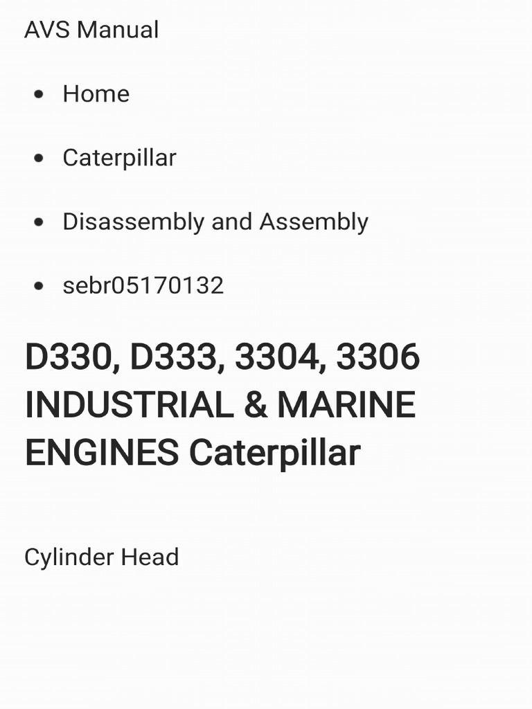 3306 Cylinder Head Install | PDF