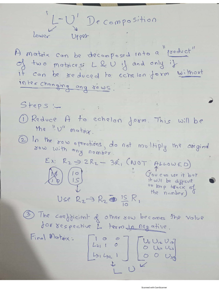 LU Decomposition | PDF