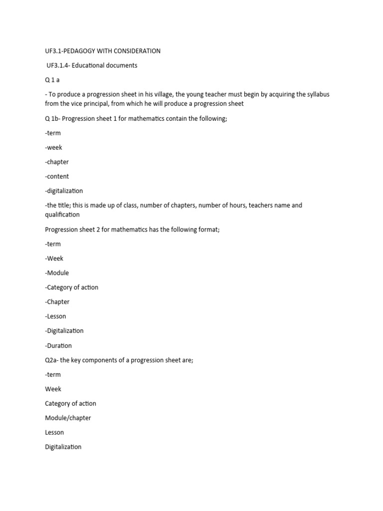 Creating Effective Progression Sheets | PDF | Learning | Teachers