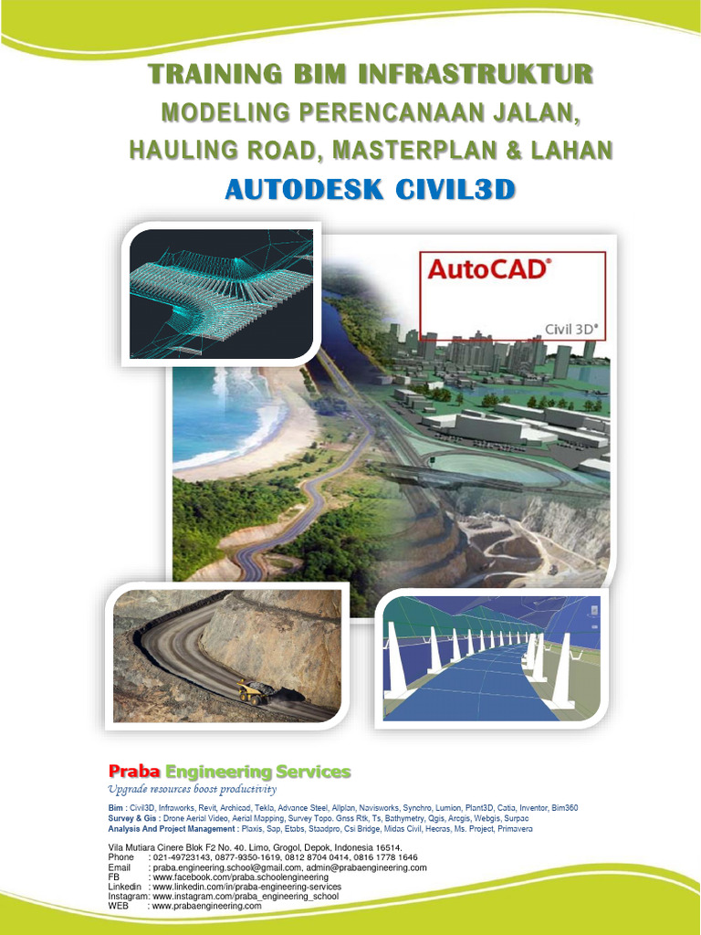 2024 - BROSUR - Dan - MATERI - Modeling Detail Lahan Dan Infra BIM Civil3D | PDF